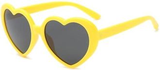 Generic Lunettes De Soleil Personnalis&eacute;es Coeur Mignon Femmes Photo Vacances Lunettes De Soleil(Yellow)