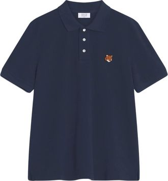 Maison Kitsun&eacute; Homme, Tops, Bleu, Taille: S Fox Head Regular Polo
