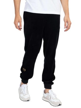 Sergio Tacchini Herren Court Jogginghose Aus Velours, Black, M