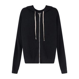 Rick Owens Homme, Pulls, Noir, Taille: M Cardigan zipp&eacute; &agrave; capuche