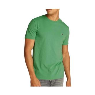 Tommy Jeans Homme, Tops, Vert, Taille: L T-Shirt MC Logo Coton