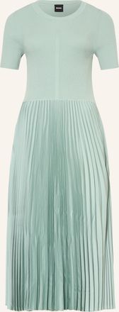 HUGO BOSS Kleid Fadridi Im Materialmix Mit Plissees gruen