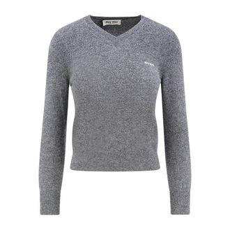 Miu Miu Pullover mit V-Ausschnitt - - Knitwear - Damen - Grau - S