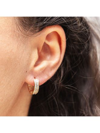 Dkeniz Dkeniz Creolen 925/- Sterling Silber vergoldet Pave