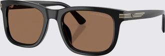Emporio Armani Piloten-Sonnenbrille aus schwarzem Acetat mit bernsteinfarbenen Gl&auml;sern