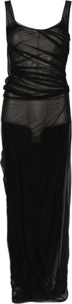 The Attico Ruched Sheer-mesh Maxi Dress