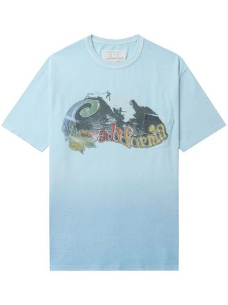 ERL t-shirt à slogan imprimé - Bleu