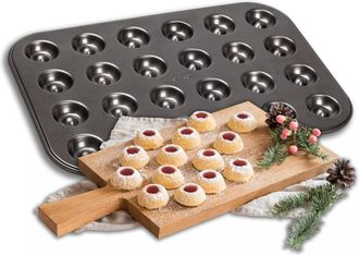 Zenker 3er-Set Husarenkrapfen-/Engelsaugenblech, 24er-Form, hitzebest&auml;ndig bis 230 &deg;C, 38,5 x 26,5 x 1,5 cm, Made in Germany, mit 5 Jahren Garantie