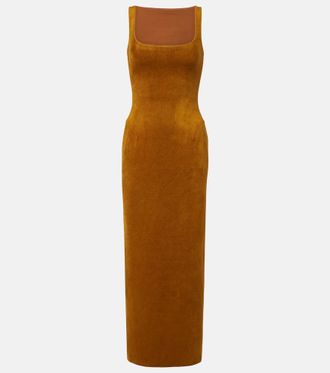 Alaia Ala&iuml;a Midikleid aus Samt