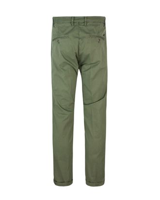 Mason's Mens Chino Trousers Slim-Fit Green Cotton Elastane