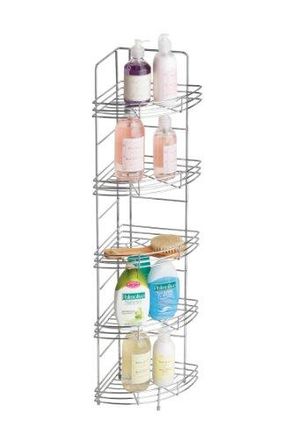 Premier Housewares Duschregal 1600559 silberfarben, Chrom, 21x21x86