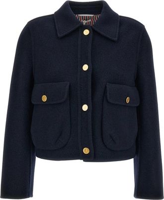 Thom Browne Femme, Vestes, Bleu, Taille: 36 FR Vestes l&eacute;g&egrave;res