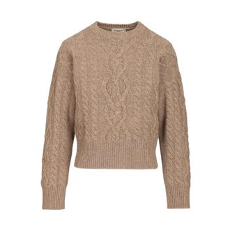 Max Mara Jersey Tricot Col Rond - Femme - Pulls - Brun - Taille: 38 FR