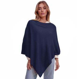 Glamexx24 Damen Strick Poncho Unifarbe Cape Feinstrick XXL Pullover Umh&auml;ngetuch Eleganz Stil und Komfort f&uuml;r Fr&uuml;hling und Herbst Made in Italy