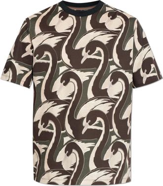 Paul Smith Homme, Tops, Multicolore, Taille: XL Swan Print T-Shirt