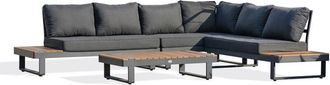 DCB Garden Dcb Garden - alicante - Salon de jardin dangle 6 places en teck et aluminium