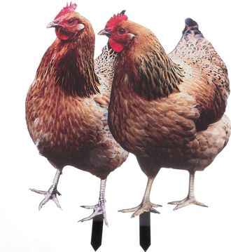 Yardwe 2 Stück Huhn Deko Hühner Gartendeko Hühner Deko Lebensechte Hühner für Draußen Draußen Rasen Hofdekoration