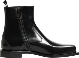 Dolce & Gabbana Homme, Chaussures, Noir, Taille: 45 EU Bottines en cuir &agrave; fermeture &eacute;clair