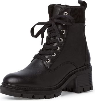 Tamaris Damen Bequemschuhe, Frauen Schn&uuml;rschuhe,TOUCHit-Fu&szlig;bett,warm gef&uuml;ttert,Schnuerer,stra&szlig;enschuhe,Strassenschuhe,Black Leather,38 EU