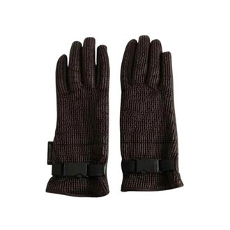Moncler Pre-owned Lederhandschuhe - - Pre-owned - Damen - Braun - ONE SIZE
