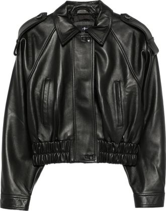 7 For All Mankind Elasticated-waist Leather Jacket