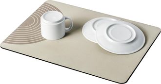 WENKO Abtropfmatte Mod. Dima wasserabsorbierend einrollbar f&uuml;r K&uuml;che und Sp&uuml;len aus Gummi Kunststoff Diatomeenerde 40x30 cm Schwarz Beige