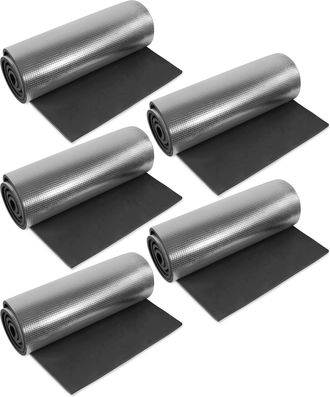 Normani 1, 2, 3 oder 5 Ultraleichte Isomatten mit Aluminiumbeschichtung/Alu-Thermomatte Isomatte Farbe Dunkelschwarz/5Stück