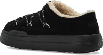 Moon Boot Womens Park Suede Slipper Sneakers Black Shoes >