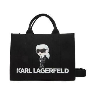 Karl Lagerfeld Femme, Sacs, Noir, Taille: ONE Size Ikon Aquarelle Canvas Tote