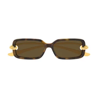 Bottega Veneta BV1439S Gold-Knot Acetate Sunglasses - Brown
