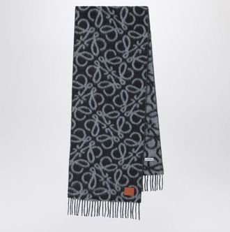 Loewe Black/grey scarf in alpaca and wool blend