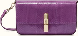 Furla Iride Umh&auml;ngetasche Mini Toni Violet Exotisches Leder Watersnake Damen