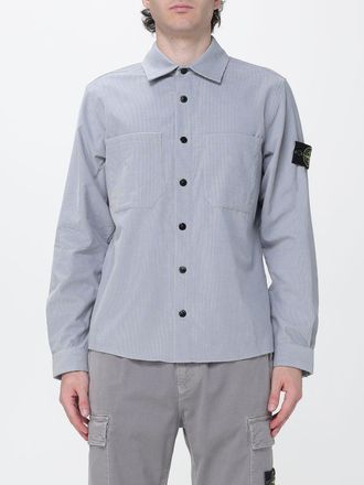 Stone Island Chemise slim fit en velours c&ocirc;tel&eacute; avec logo Compass