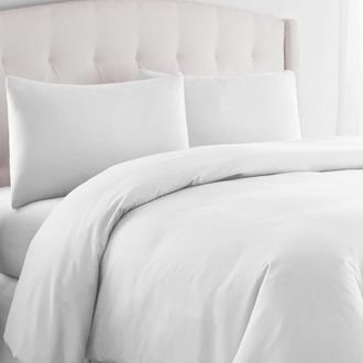 Pizuna Bettbezug 140x200 cm Baumwolle Wei&szlig;, 1000 Fadenzahl aus 100% langstapeliger Baumwolle in Satinbindung Dickes Bettbezug Set mit verdecktem Knopfverschl