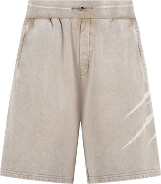 Plein Sport Homme, Sport, Beige, Taille: M Short Washed Crackle Scratch