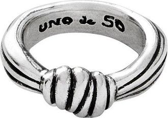 Uno De 50 UNO de 50 Damen-Ring, 925er Sterlingsilber, Größe L, 16,31 mm, Metalllegierung, handgefertigter Schmuck, Silber, Kein Edelstein