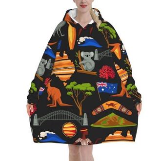 Generic Couverture &agrave; capuche berger australien pour femmes et hommes adultes surdimensionn&eacute;s pour une couverture douce et chaude