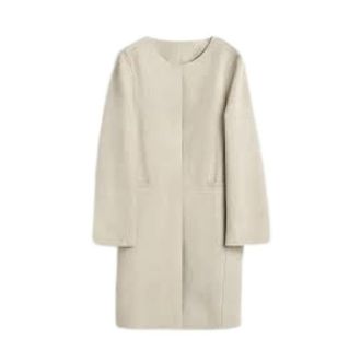 Toteme Kragenloser Wildleder Mantel - - Coats - Damen - Beige - M