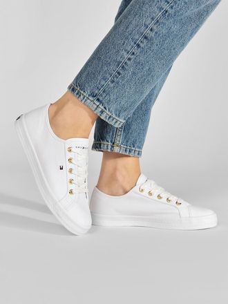 Tommy Hilfiger Sneakers aus Stoff Tommy Hilfiger Essential Nautical Sneaker FW0FW06512 Wei&szlig;