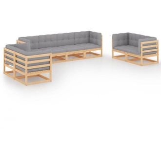 vidaXL 8-tlg. Garten-Lounge-Set mit Kissen Kiefer Massivholz Vidaxl