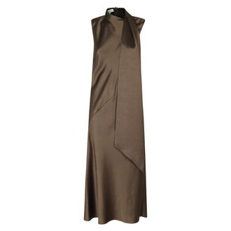 Vince Robe drap&eacute;e &agrave; nouer avec &eacute;charpe - Femme - Robes - Brun - Taille: 48 FR