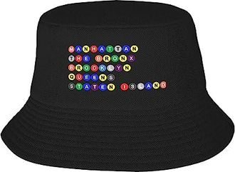 Generic Chapeau De Seau Unisexe Les Cinq Arrondissements De New York dans Les Bulles du M&eacute;tro Dr&ocirc;le Seau Chapeau Respirant &Eacute;t&eacute; Bonnet Soleil, pour La Randonn&eacute;