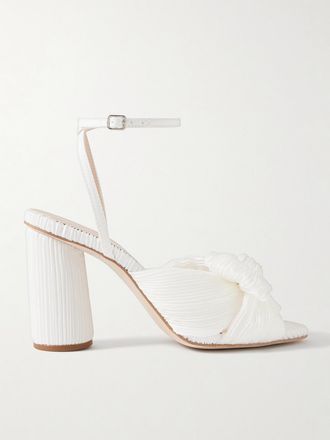Loeffler Randall Sandales En Organza Plissé À Noeuds Camellia - Blanc