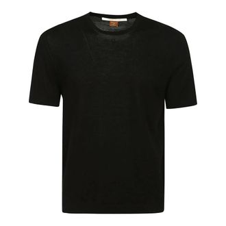 Hindustrie Homme, Tops, Noir, Taille: S T-shirt Noir à Manches Courtes Léger