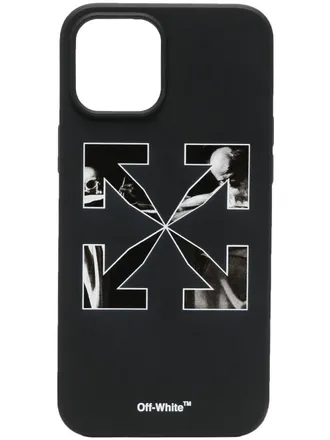 Off-white coque diPhone 12 Max &agrave; motif Arrows - Noir