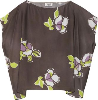 ottod'Ame Femme, Blouses et Chemises, Brun, Taille: 38/40 FR Chemisier ample &agrave; imprim&eacute; floral