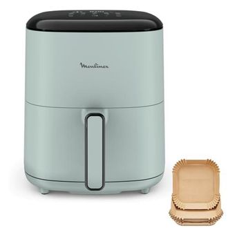Moulinex Easy Fry POP EUCALYPTUS 5L, air fryer, Jusquà 6 personnes, 10 Programmes intuitifs, Ecran tactile digital, Gain de temps et dénergie, EZ2454F0