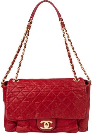 Chanel Crossbody Bags - Chanel Quilted Iridescent Calfskin Single Flap Sho - Gr. unisize - in Rot - f&uuml;r Damen