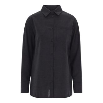 Max Mara Femme, Blouses et Chemises, Gris, Taille: 38 FR Chemise Classique en Laine Boutonn&eacute;e