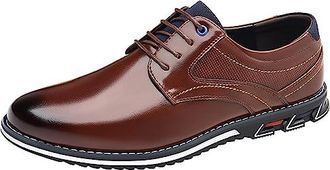 Generic Chaussures Oxfords pour Hommes Travail, Derby Mens Shoes, en Cuir &agrave; la Mode Nouveau mod&egrave;le Pointu Fond Plat Fond Souple &agrave; Lacets Confortable Grande Ta
